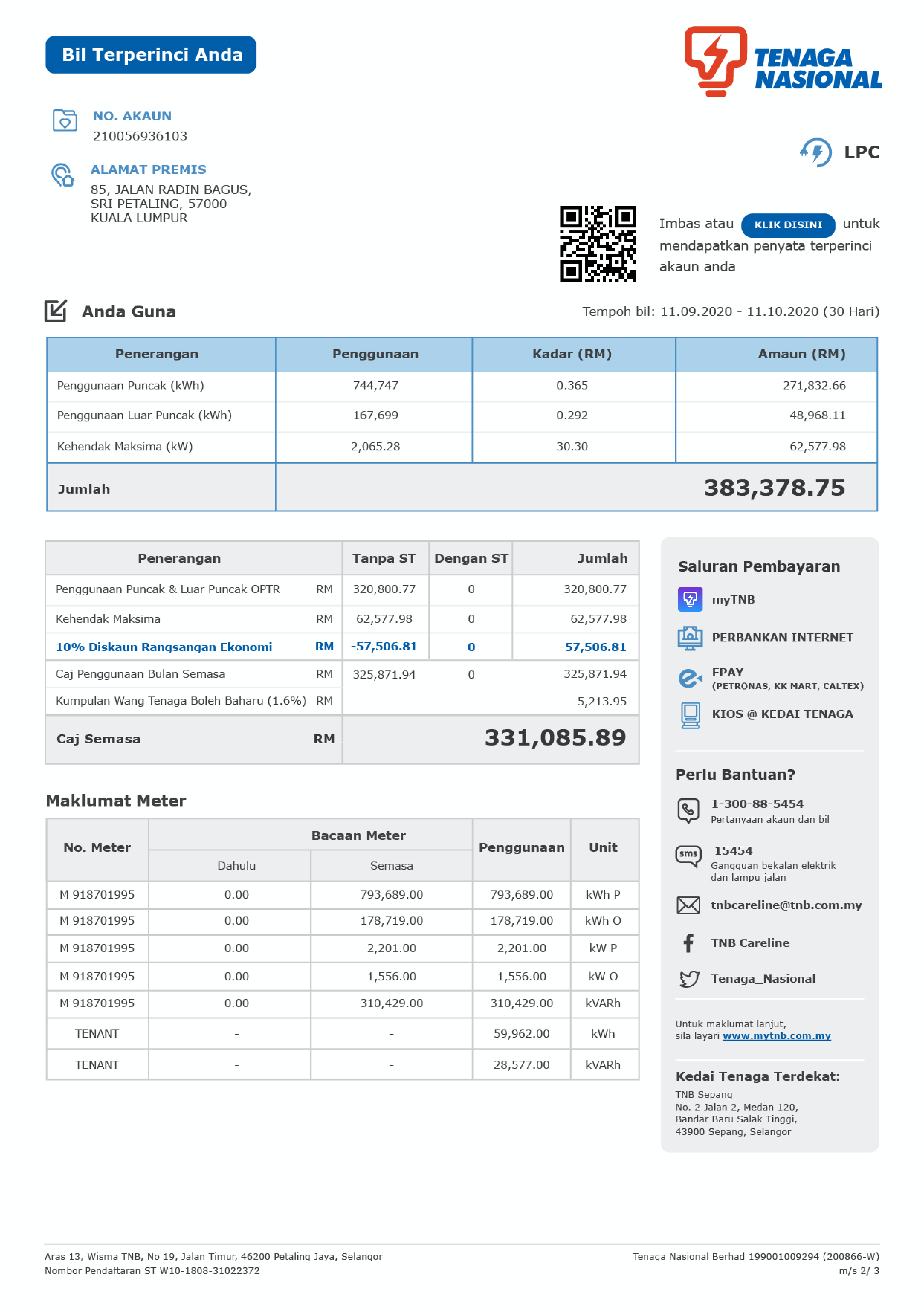 Welcome to myTNB Portal - Business Online Bill Layout